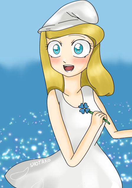Smurfette as a human - ibisPaint