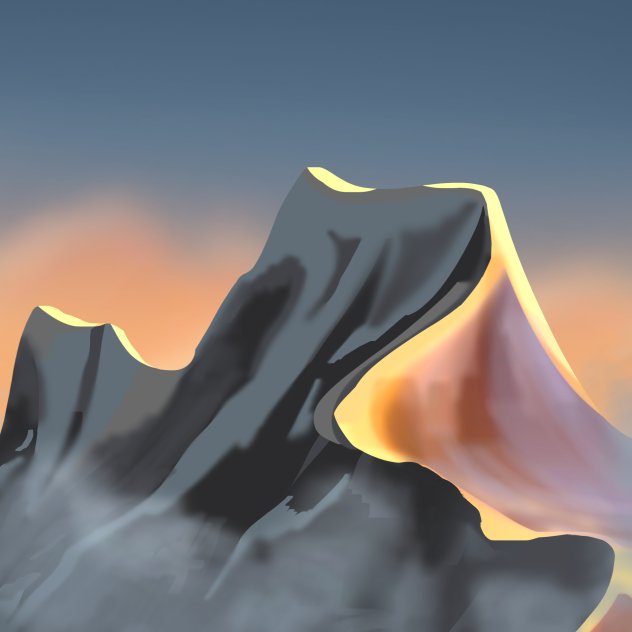 mountain at sunset - ibisPaint