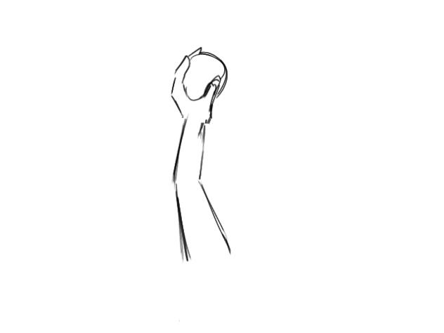 A hand throwing the ball - ibisPaint