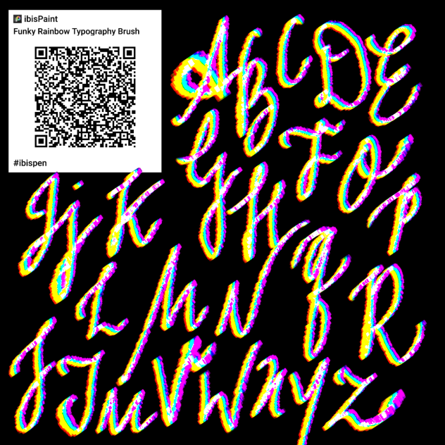 Rainbow Typography Brush - ibisPaint