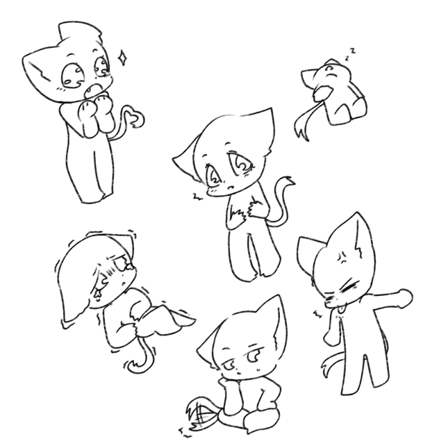 Chibi Neko Sketch - ibisPaint