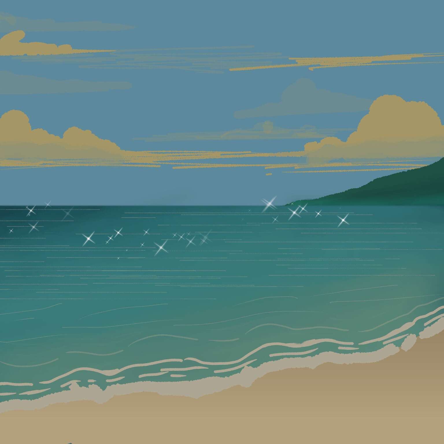 Ocean view art - ibisPaint