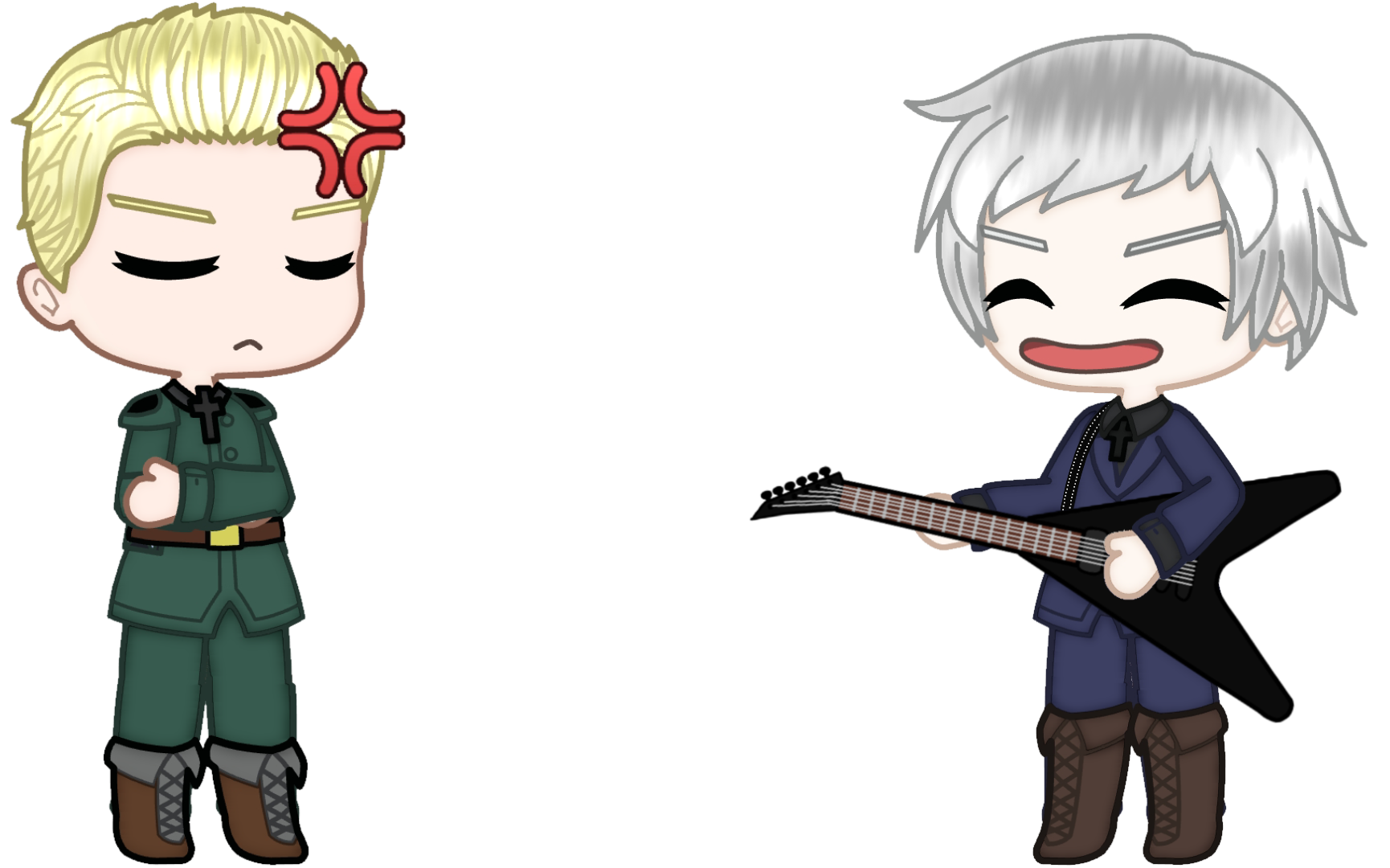 Prussia annoys Germany with the guitar - ibisPaint