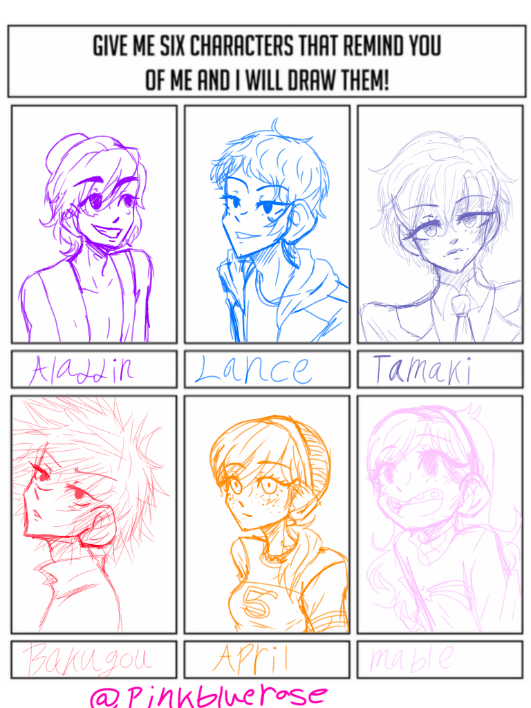 6 characters challenge WIP - ibisPaint