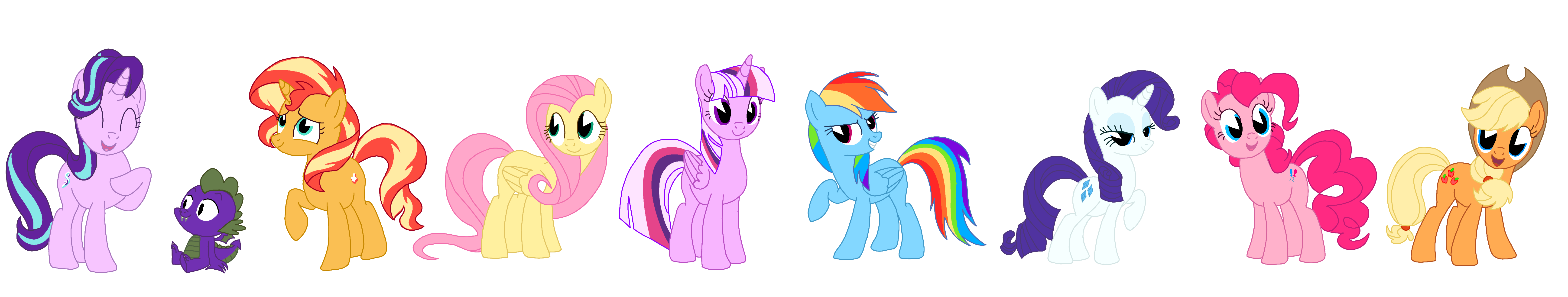 Mlp mane 6 + spike starlight and sunset - ibisPaint