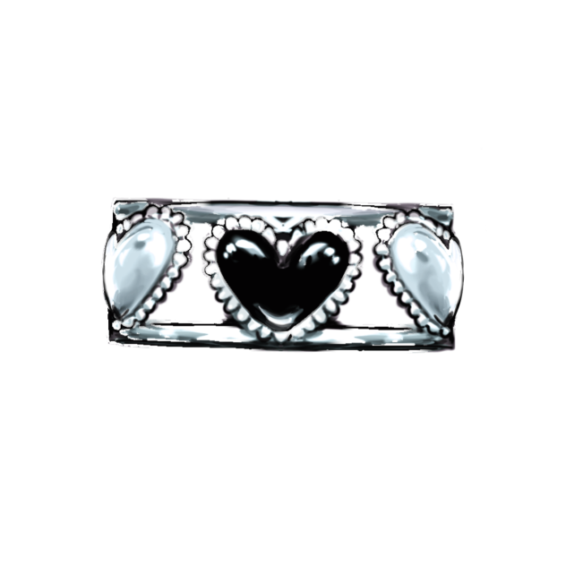 B&W Heart Ring - ibisPaint