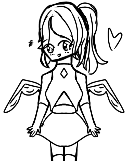 Nice Girl with a Ponytail Sketch - ibisPaint