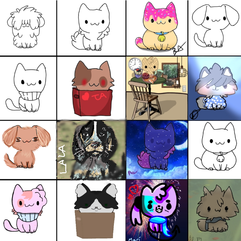 cat and dog collaboration - ibisPaint