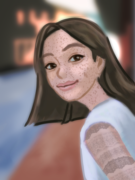cute 🥰 girl with freckles - ibisPaint