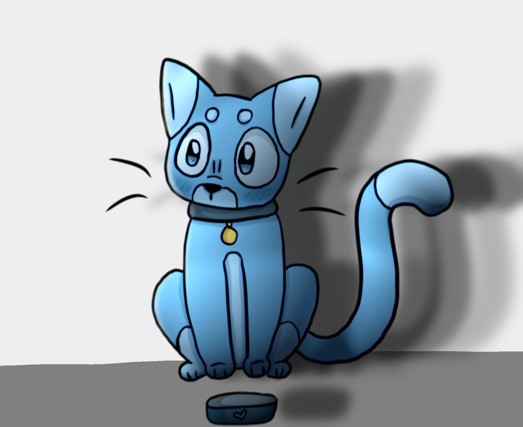 Frostbite the cat is hungry! - ibisPaint