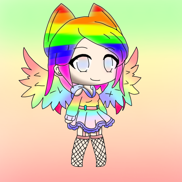 Making rain bow angel fox speedpaint - ibisPaint