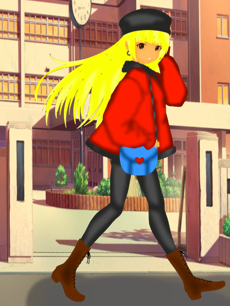 Girl walking - ibisPaint