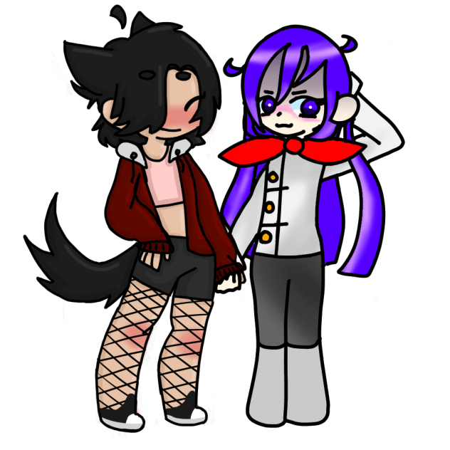 Cute Holding hands Collab! - ibisPaint