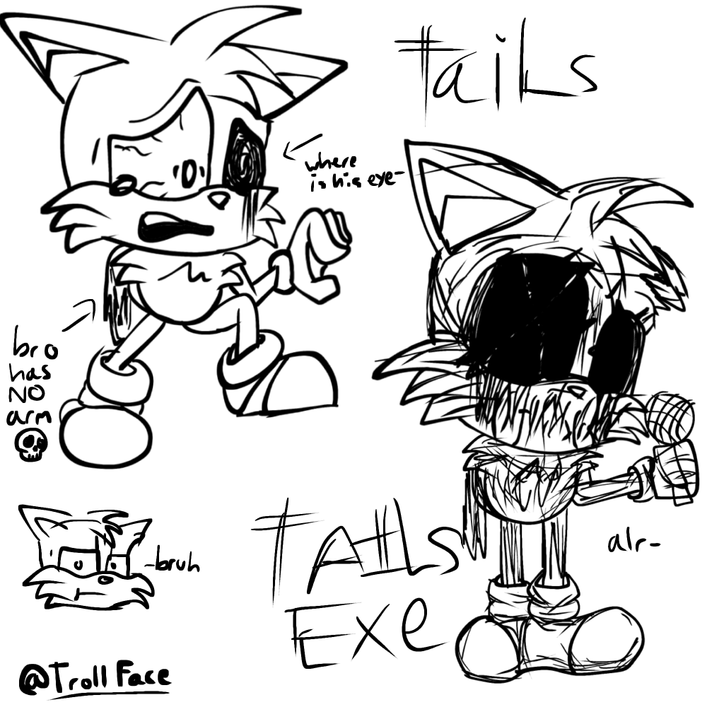 Tails.exe Sketch - ibisPaint