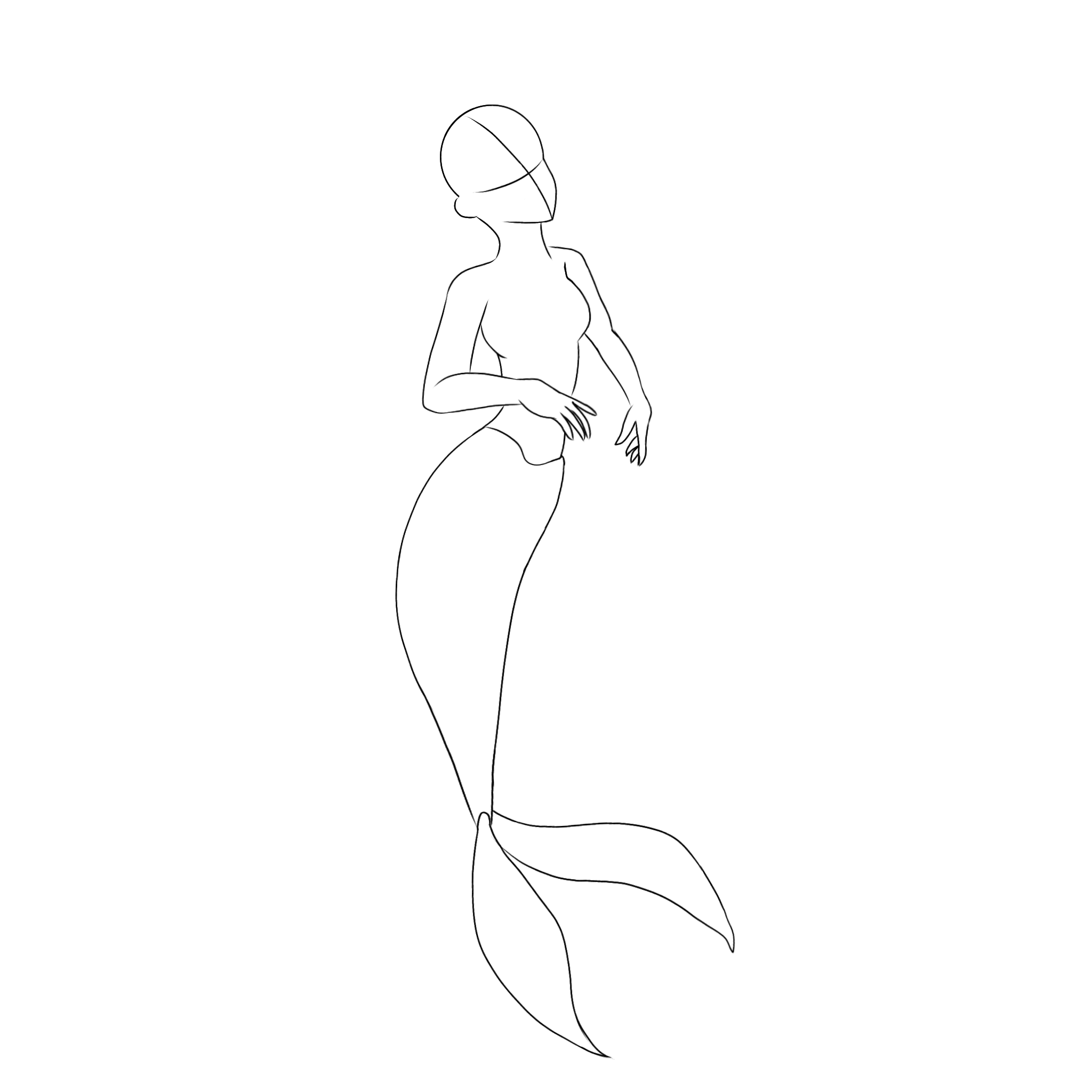Mermaid tracing sketch - ibisPaint