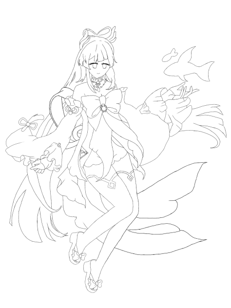 Kokomi colouring page - ibisPaint