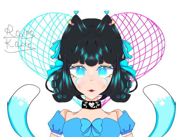 doodle of a robot cat girl - ibisPaint