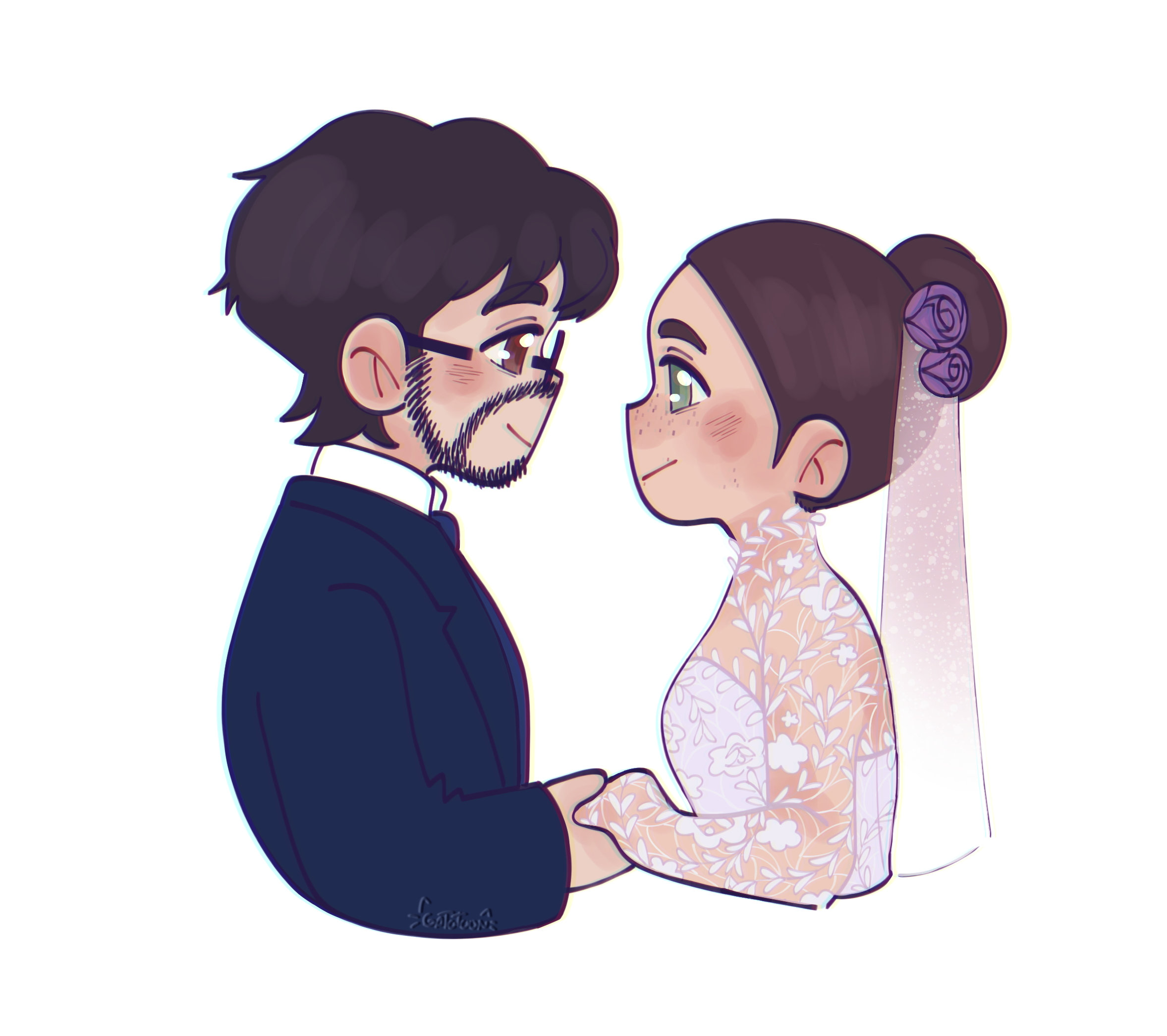 wedding chibis (commission) - ibisPaint