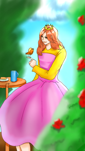 princess with little bird - ibisPaint