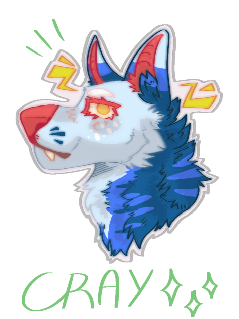 cray headshot sticker - ibisPaint