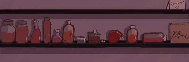 Jaques's shelf of normal liquids - ibisPaint