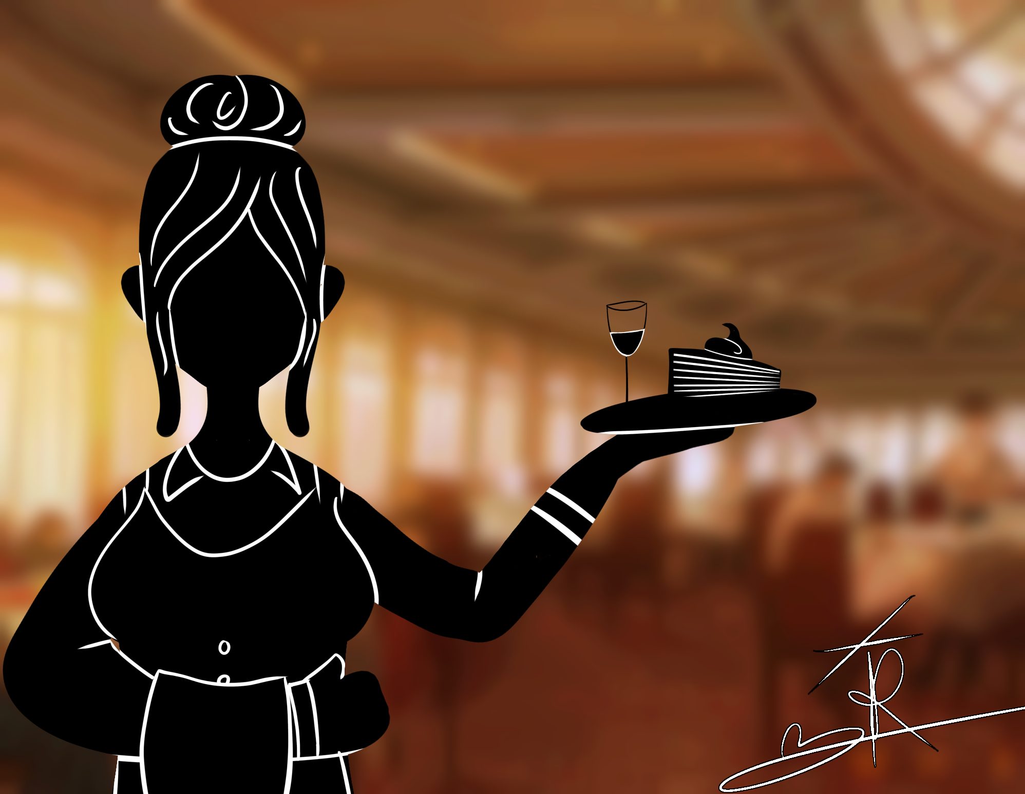 Crepe cake Waitress - ibisPaint