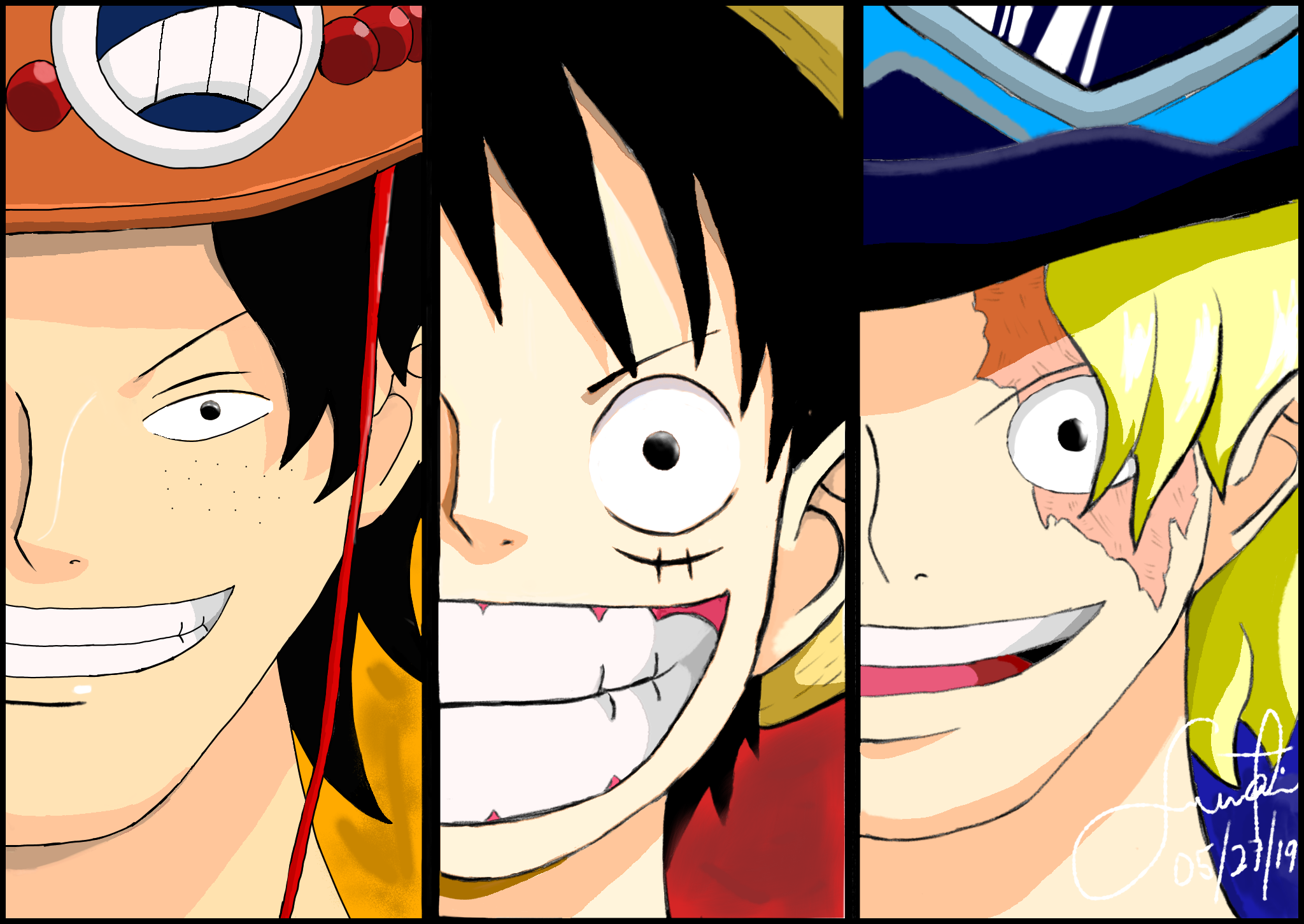 ACE x LUFFY x SABO - ibisPaint