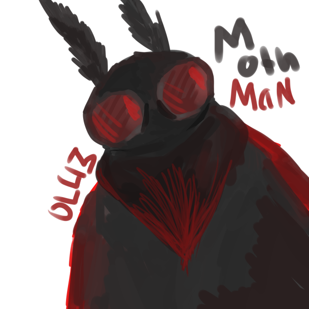 Cryptid doodles day 2 - Mothman!! - ibisPaint