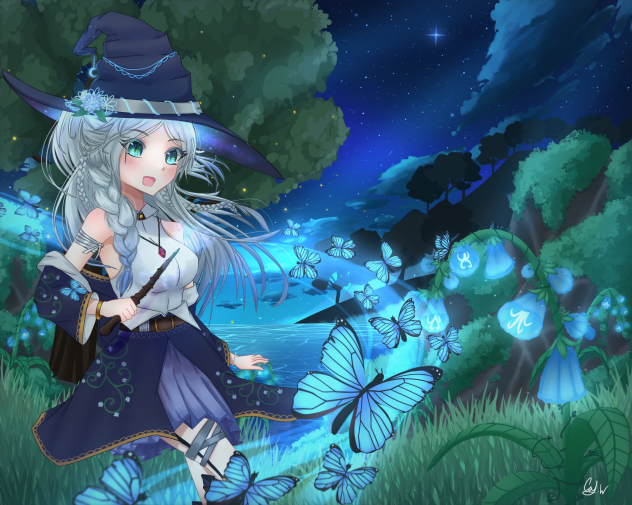 Da little blue butterfly witch - ibisPaint