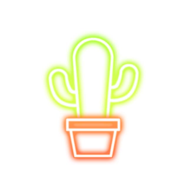 Cactus pot neon sign - ibisPaint