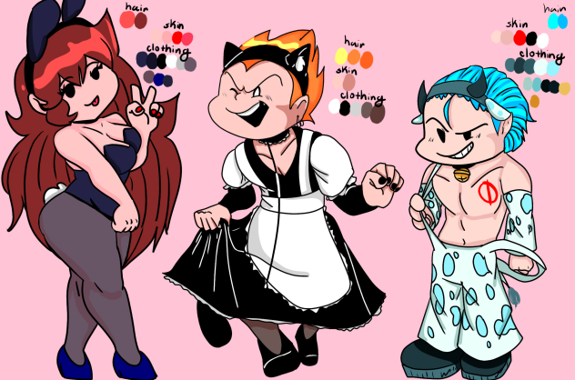 Pico, Girlfriend, Boyfriend outfit2. - ibisPaint