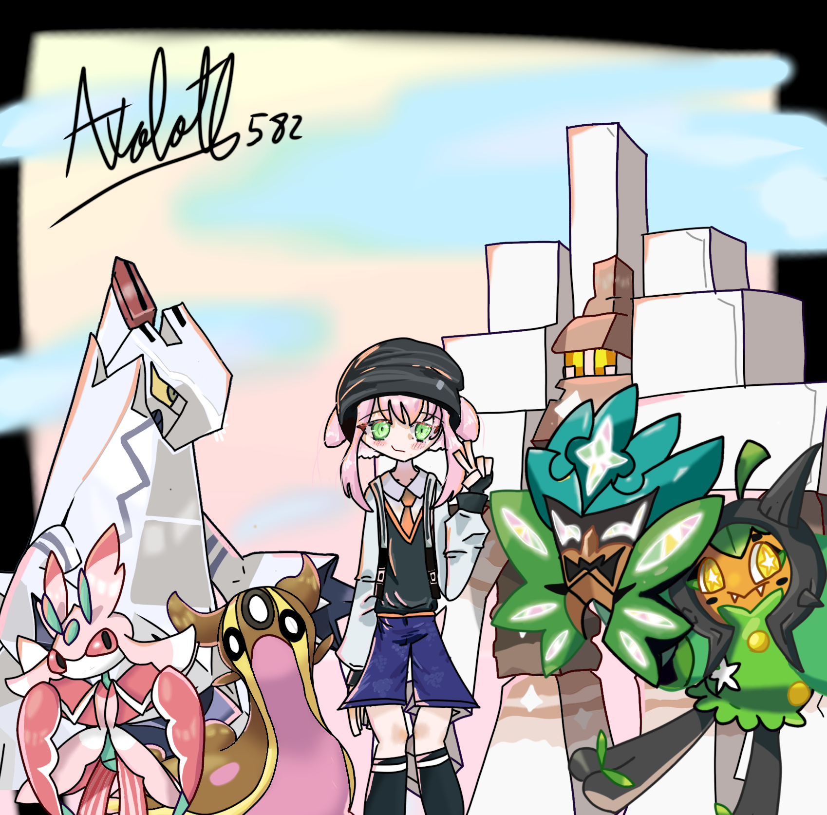 My Pokemon team + me - ibisPaint