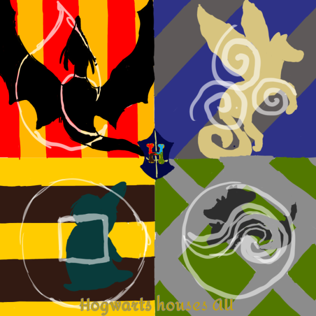 Hogwarts houses AU - ibisPaint
