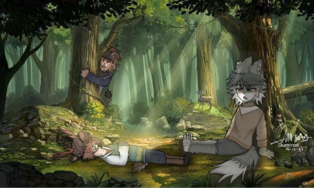 Wolves wait for strong animals - ibisPaint