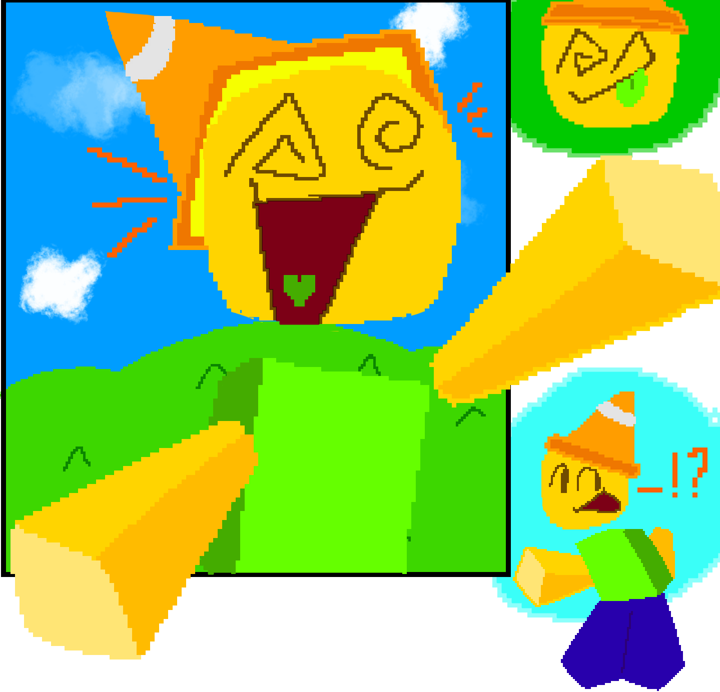 Roblox cone hat noob - ibisPaint