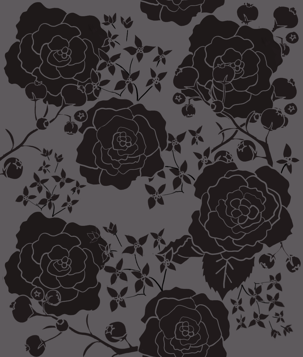 Black Rose Pattern - ibisPaint