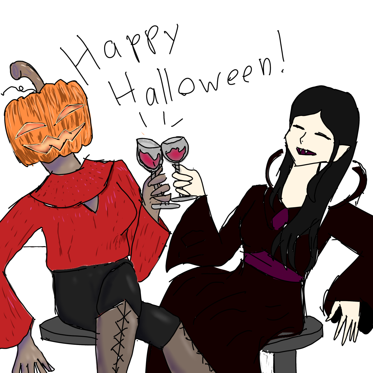 Spoopy month. I won’t finish this - ibisPaint