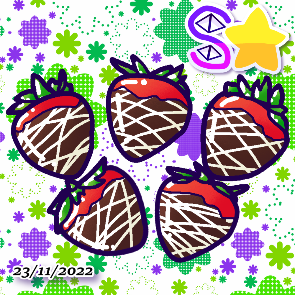 Chocolate dipped strawberries - ibisPaint