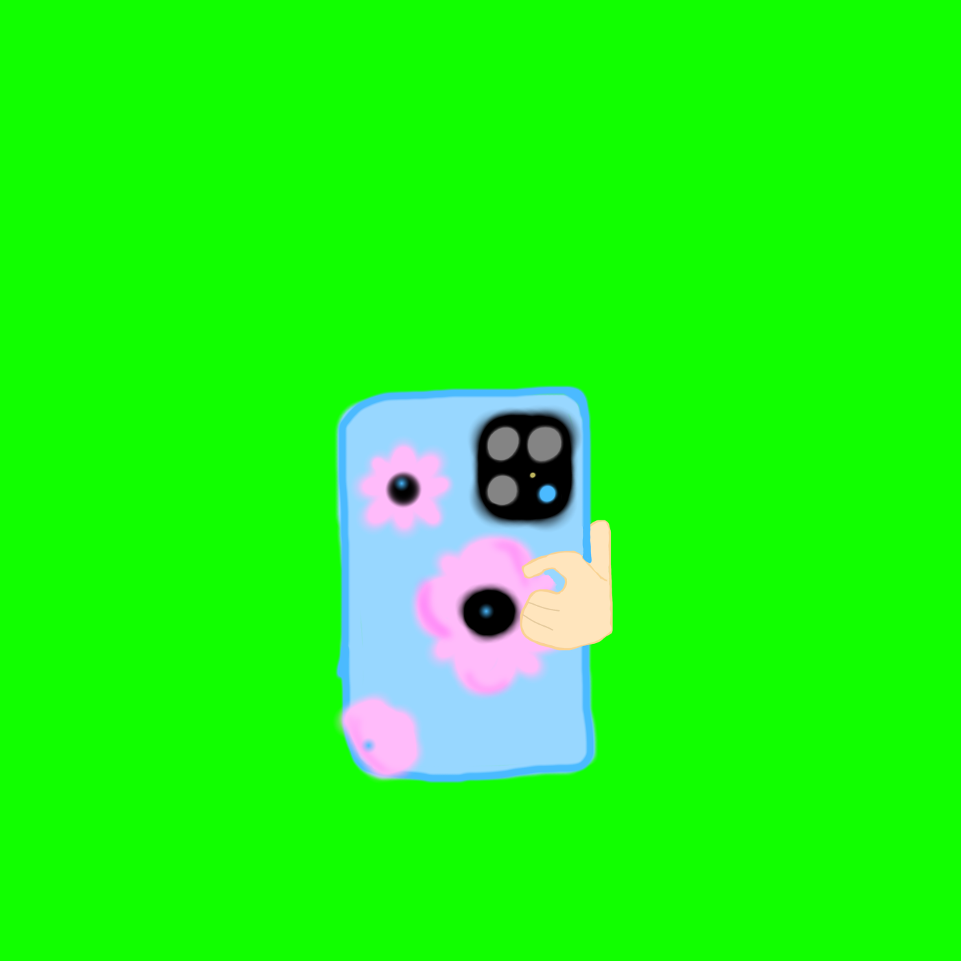 Phone on Green screen - ibisPaint