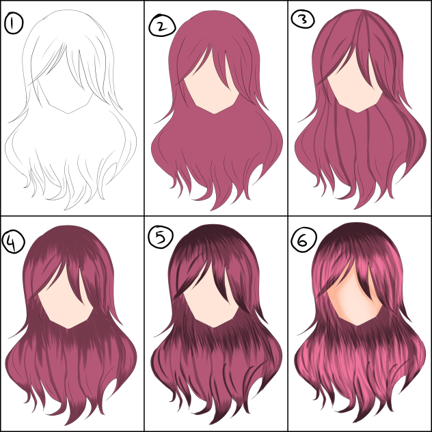 How I shade hair - ibisPaint