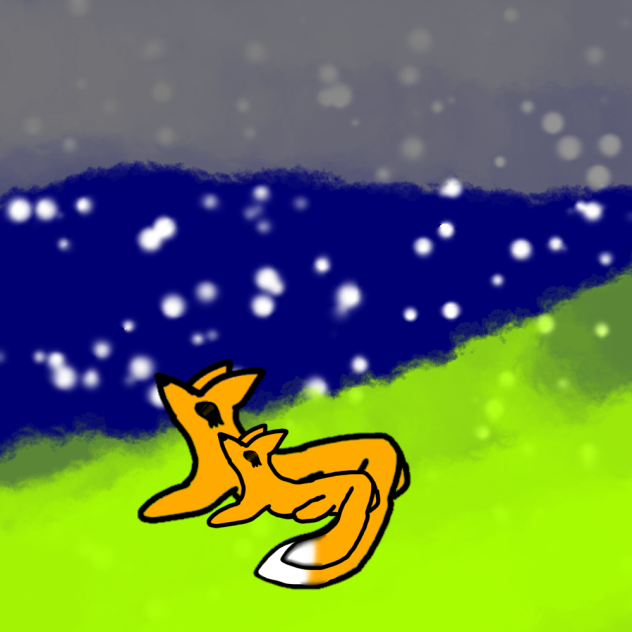 Mom fox & baby fox - ibisPaint