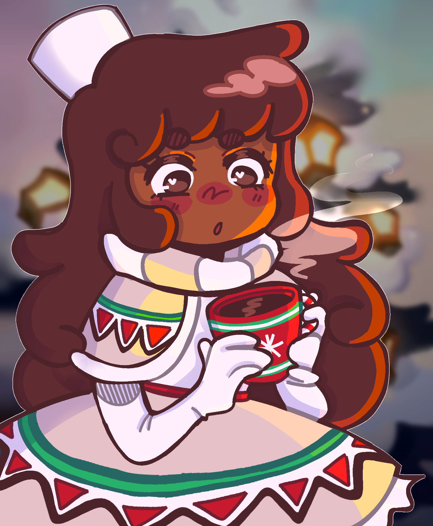 Cocoa Cookie's First Sip of Cocoa! (^°^) - ibisPaint