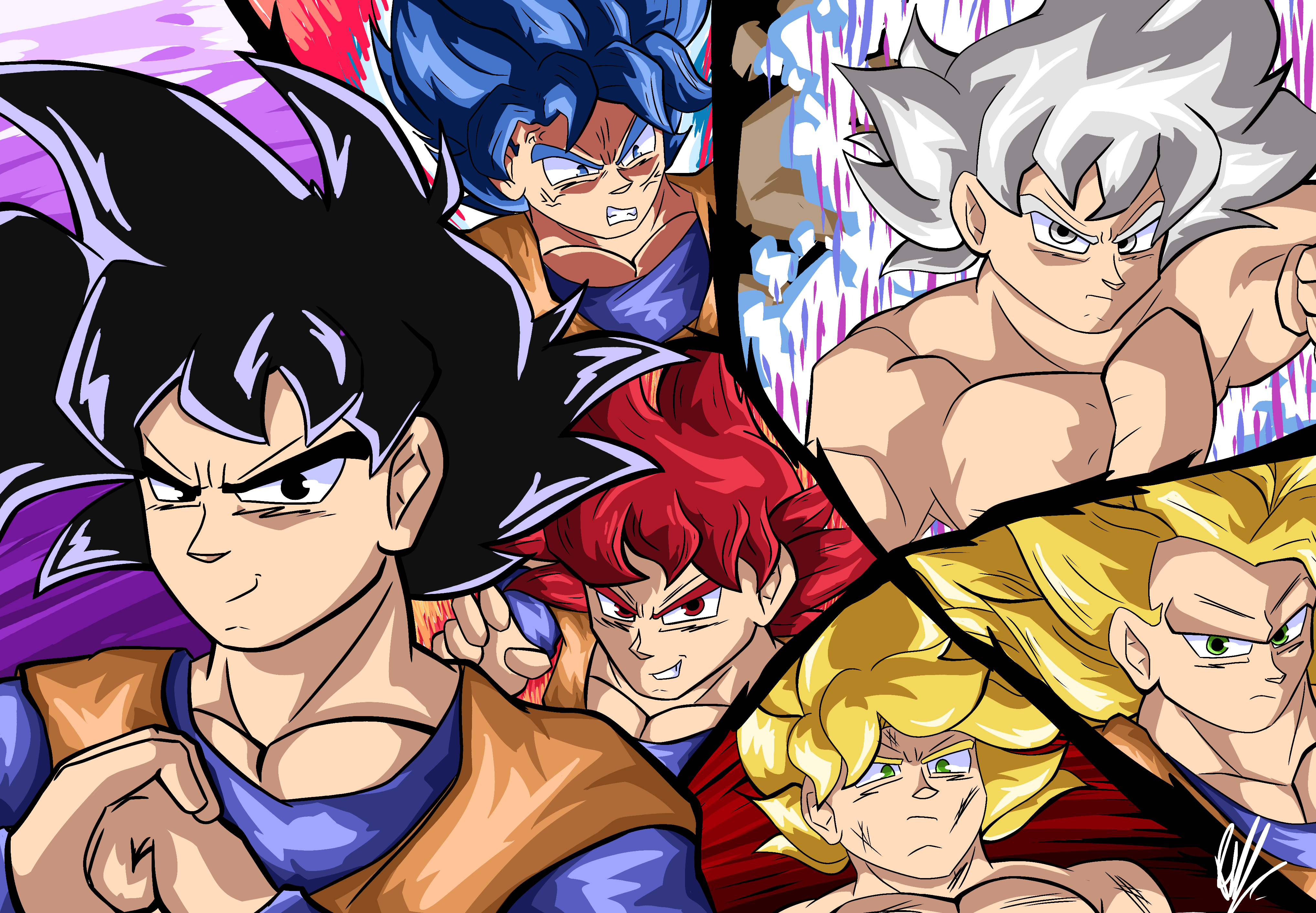 Goku transformations redraw - ibisPaint