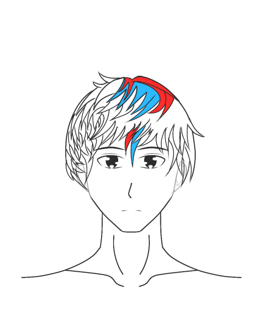 red and blue hair - ibisPaint