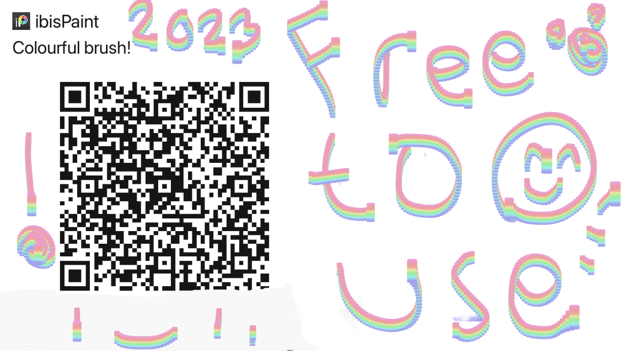 QR code ~ colourful rainbow brush!!!!! - ibisPaint