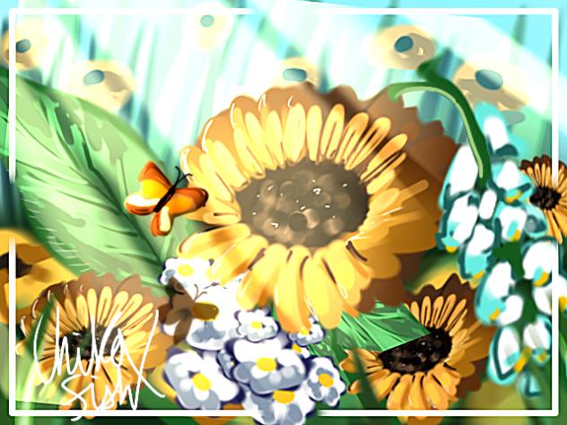 Sunflower animation! - ibisPaint