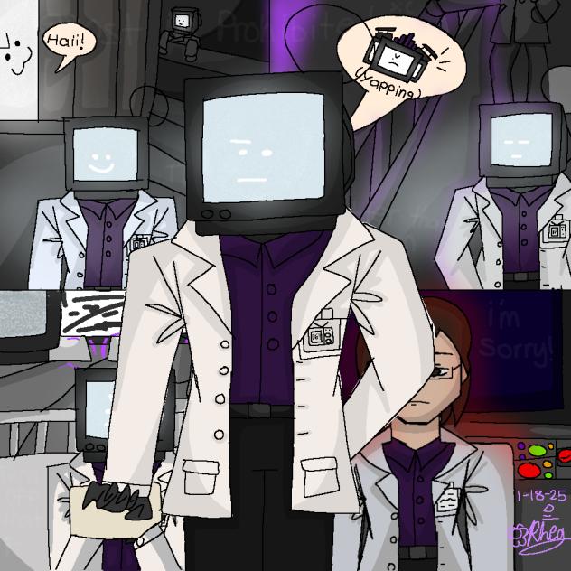 -(Scientist TV man)- - ibisPaint