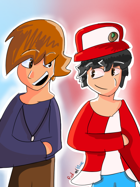 Red and blue pokemon - ibisPaint