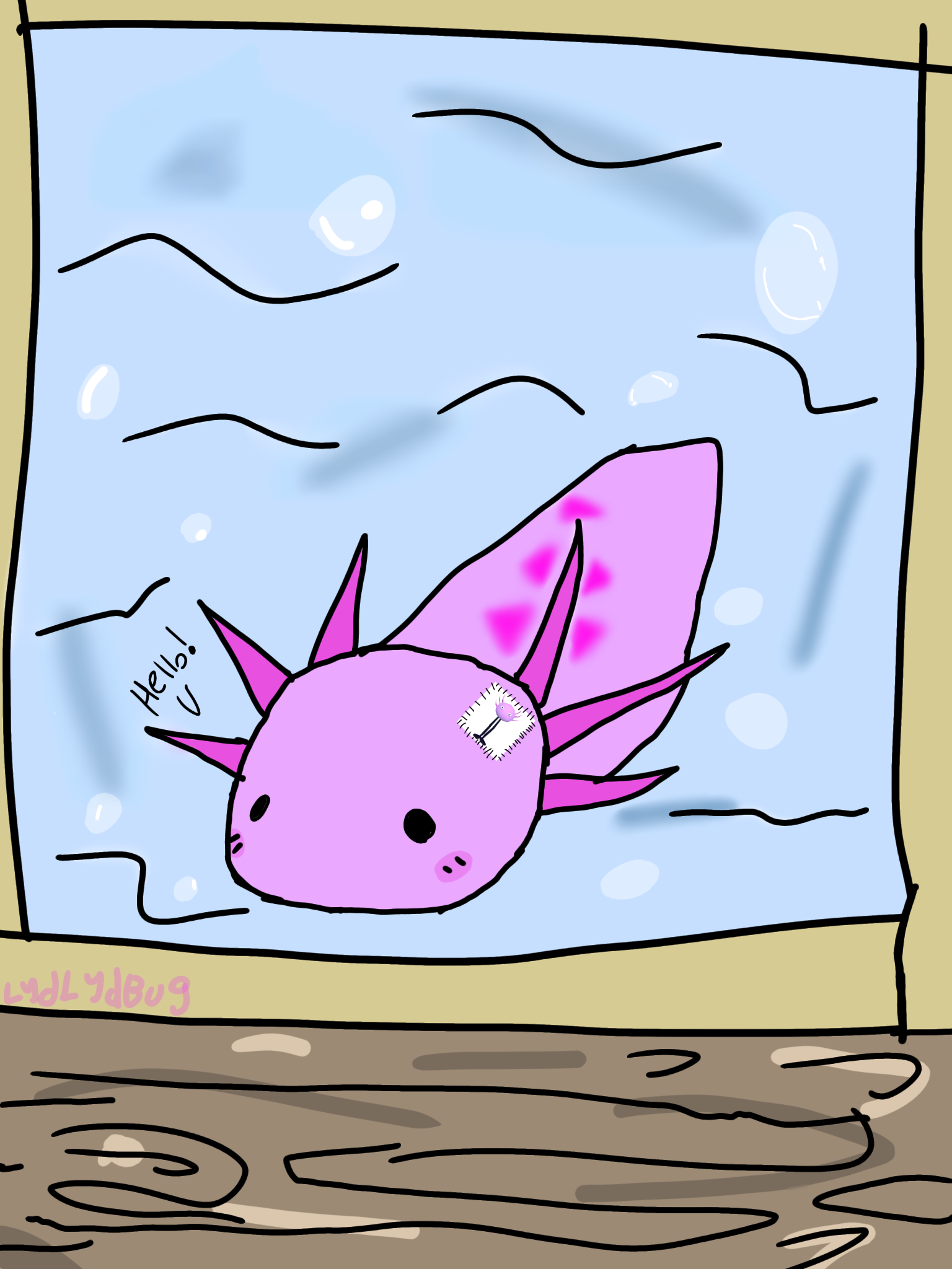 Kinito as an actual axolotl - ibisPaint