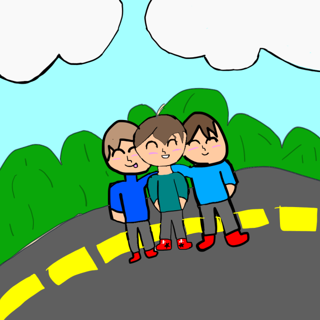 Just three guys hanging out - ibisPaint